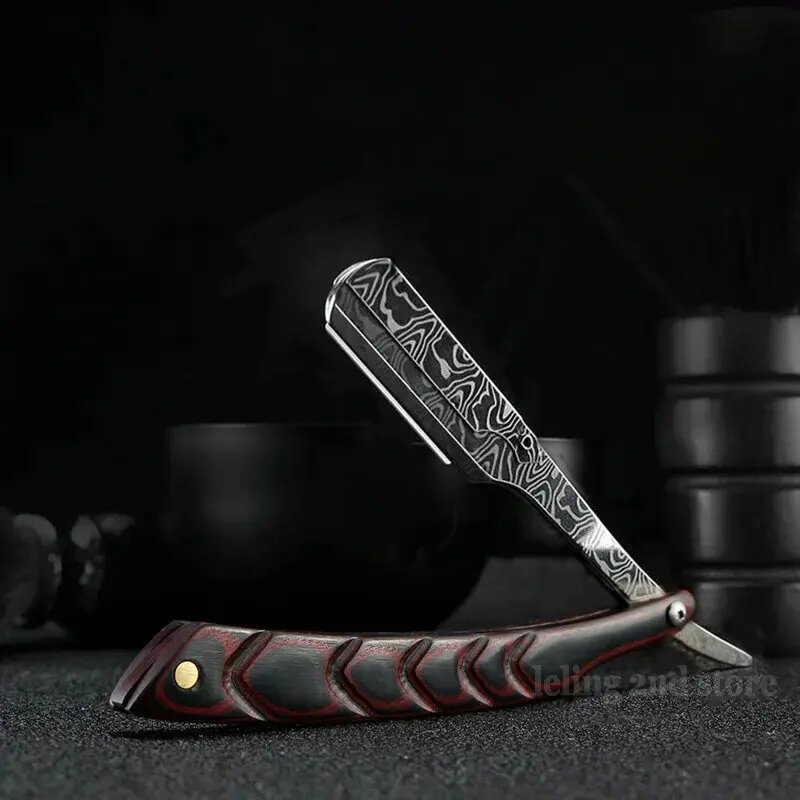 Бритва опасная складная, сталь Damascus, ручка silver G