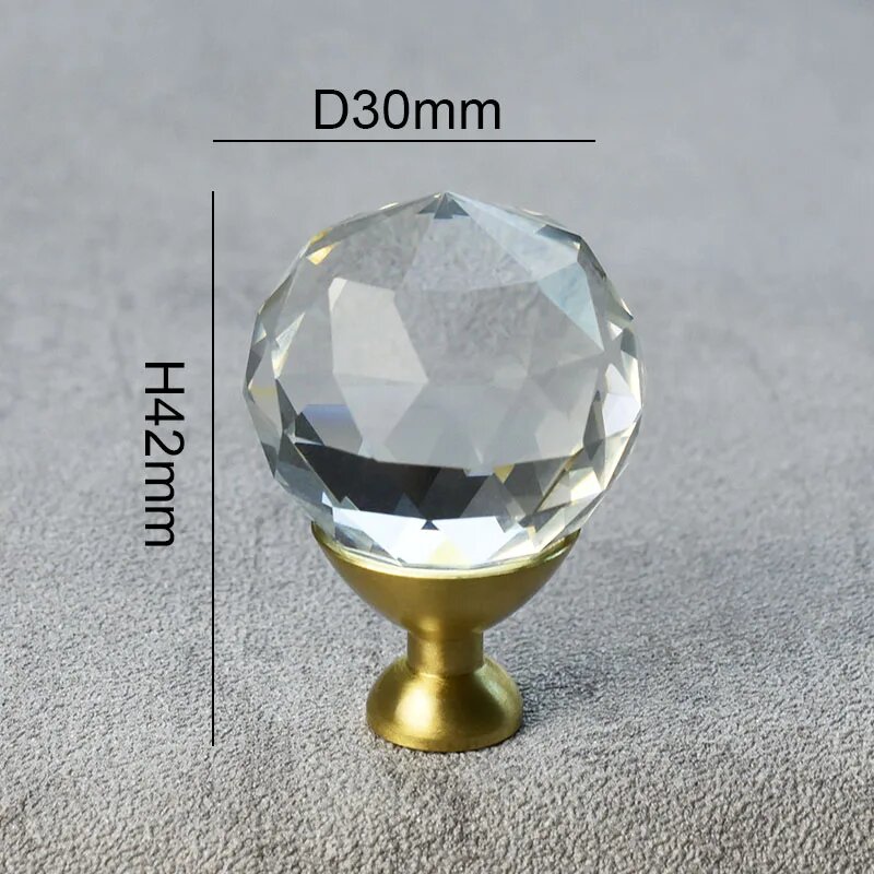 Ручки для шкафов IHOMCASA Crystal Handle золотистые