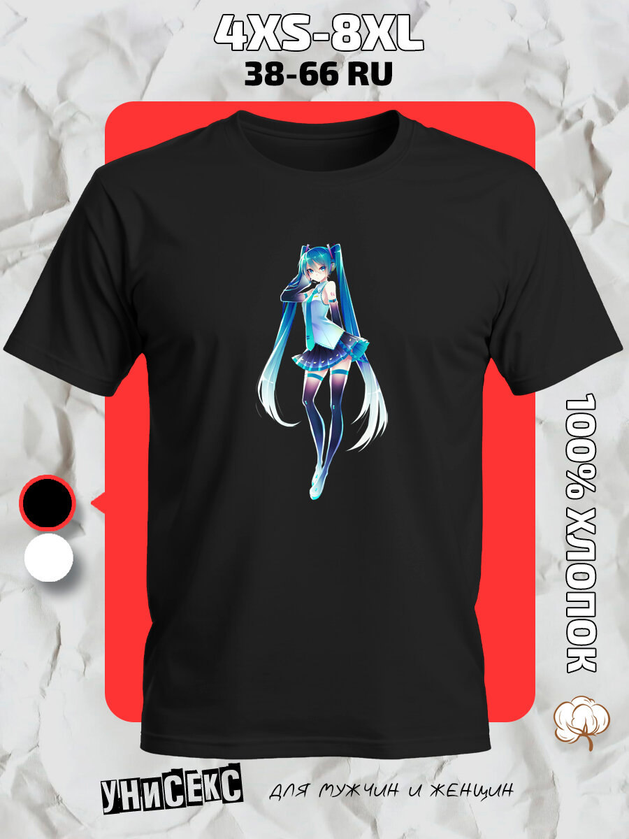 Футболка с принтом Мику манга