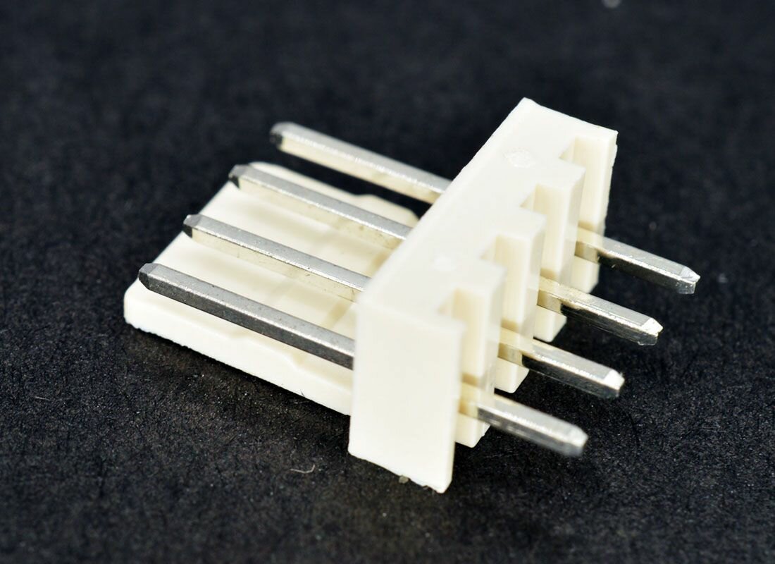 Штыревой соединитель KLS L-KLS1-2.54-04-S вилка на плату открытая 4 контакта шаг 2,54 мм 3А 250В 1шт