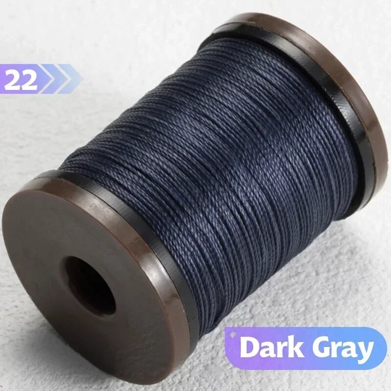Кожаная восковая нить Tepoztec 0,4/0,5/0,6 мм 44 цветов 0.5mm 90m, Серый, 22- Dark Gray