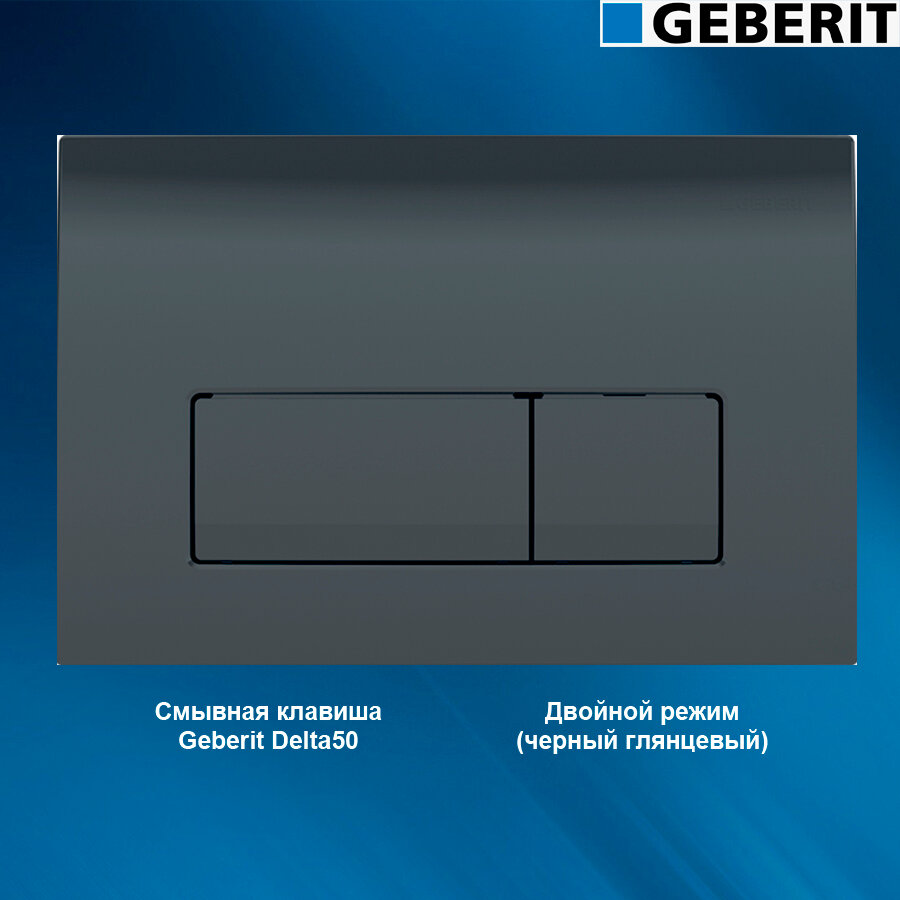 115.119. DW.1 GEBERIT Delta 50 Кнопка для инсталляции, для унитаза, цвет черный