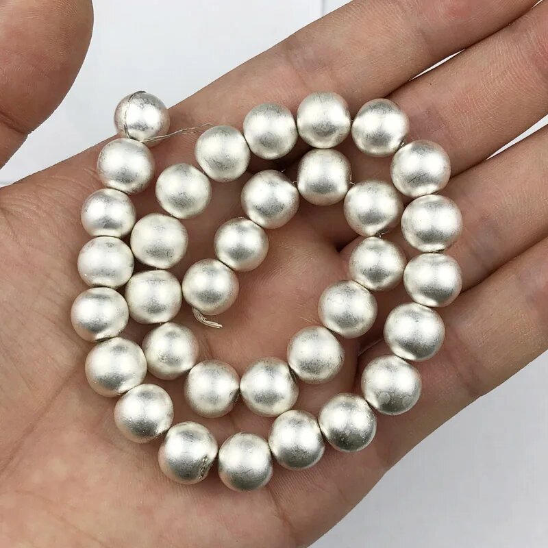 JHNBY Гематит бусины белые круглые 2-10 мм Серебряный, 10mm 30pcs