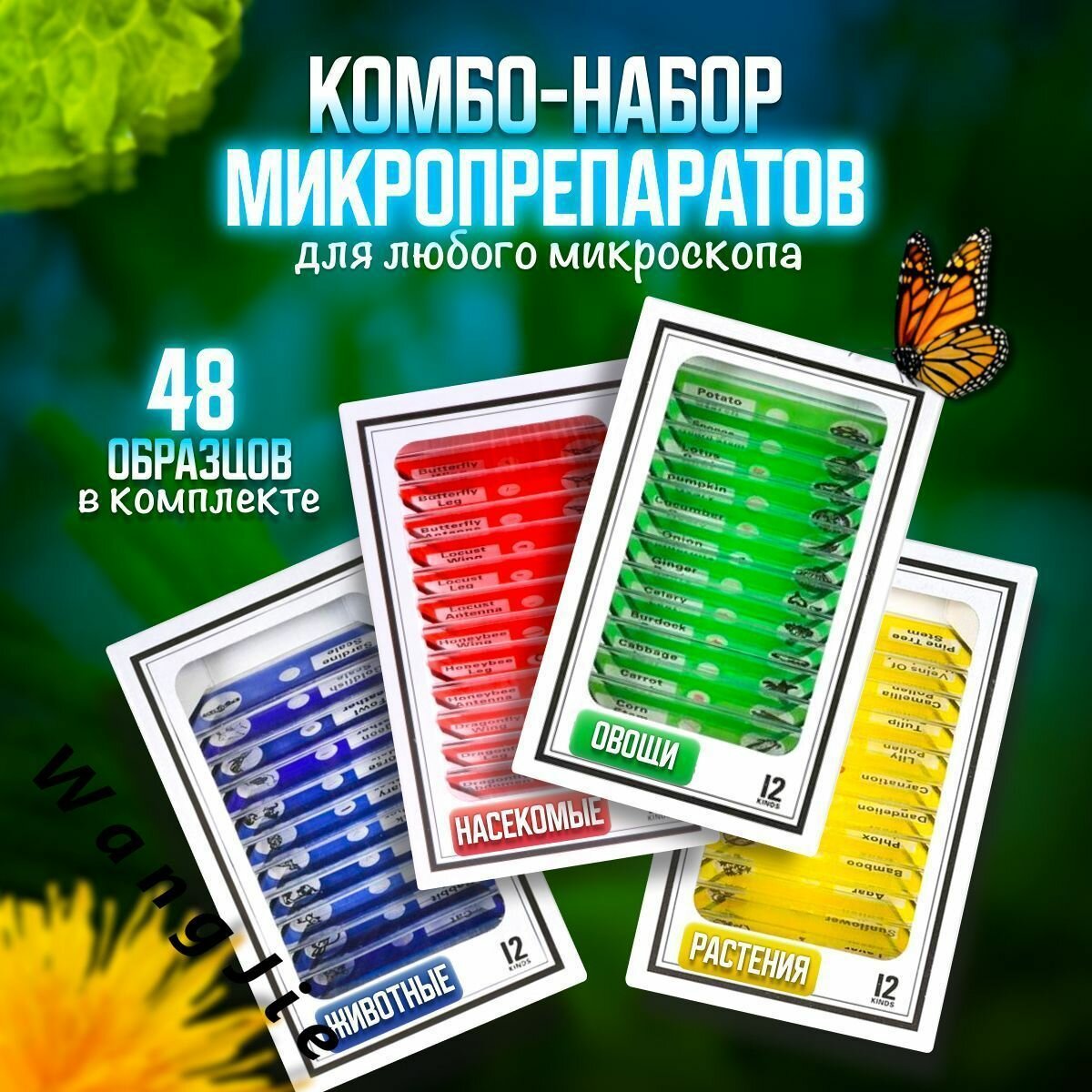 Набор микропрепаратов для микроскопа; подарок