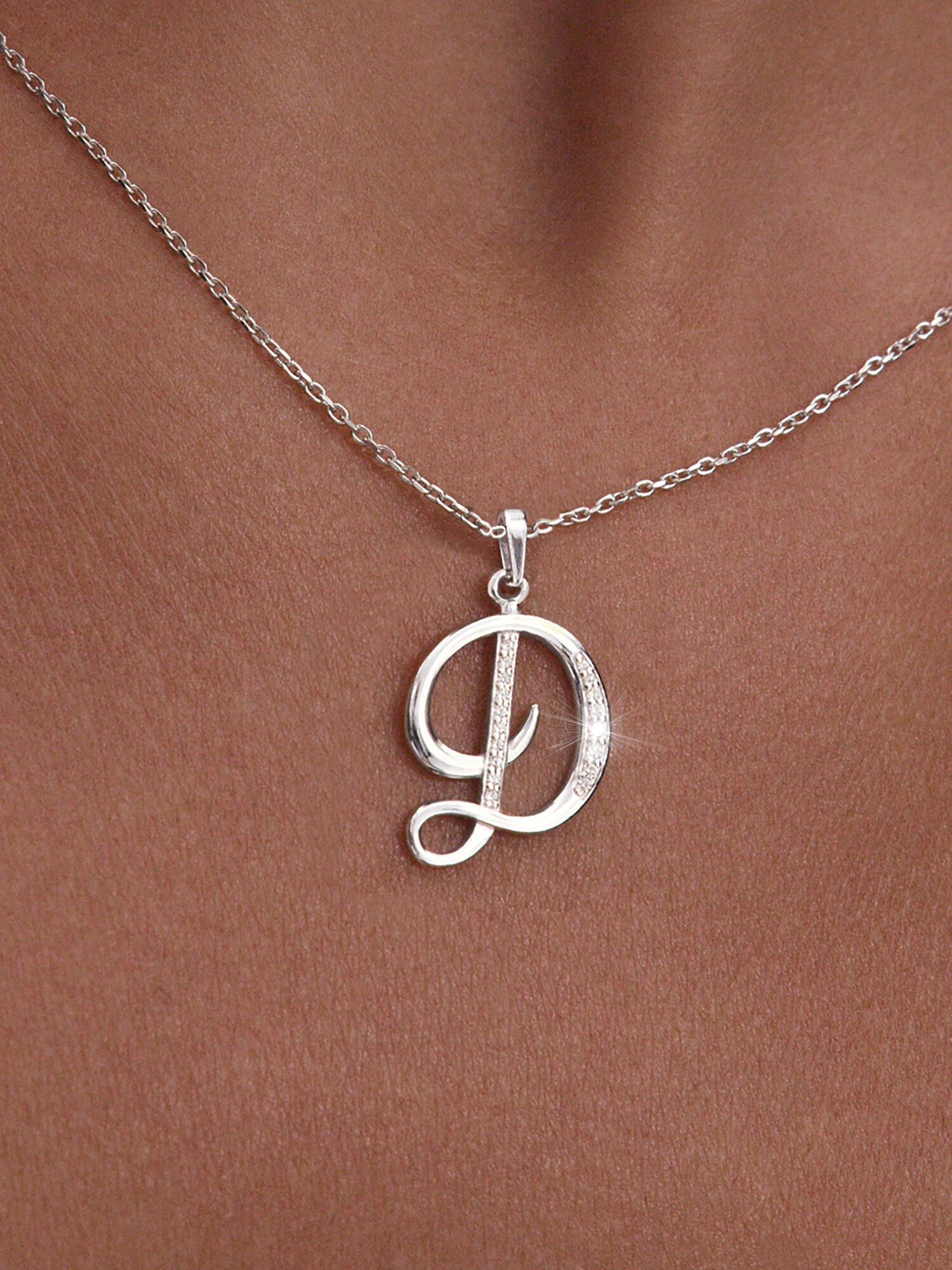 Подвеска, серебро, 925 проба, родирование, фианит