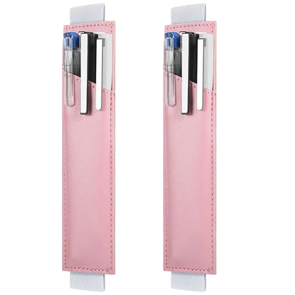 2шт Регулируемый Держатель Ручки с Резинкой Кожаный Чехол Для Ручки Чехлы Для Ручек