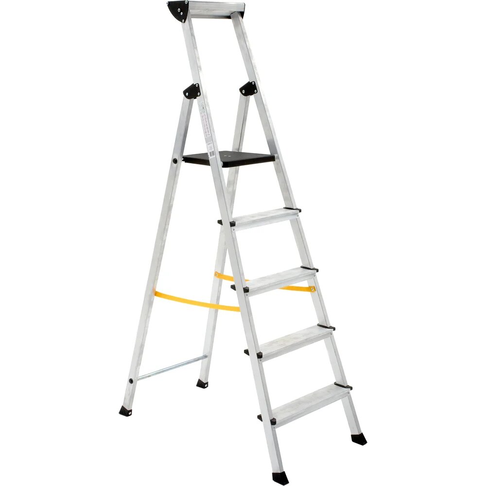 Алюминиевая стремянка с алюминиевым лотком Inforce 5 ступеней СП-01-05, 150 кг