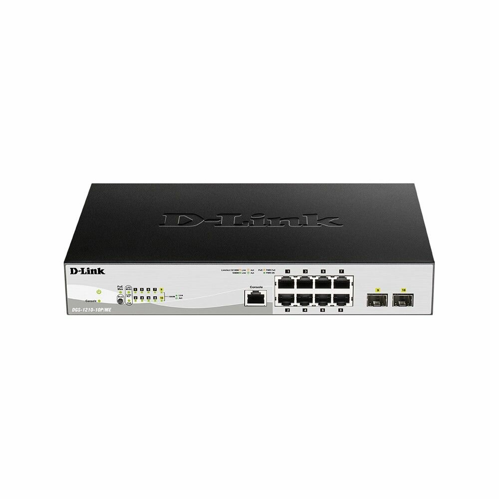 D - Link Управляемый коммутатор DGS - 1210 - 10P ME B1A, Серый