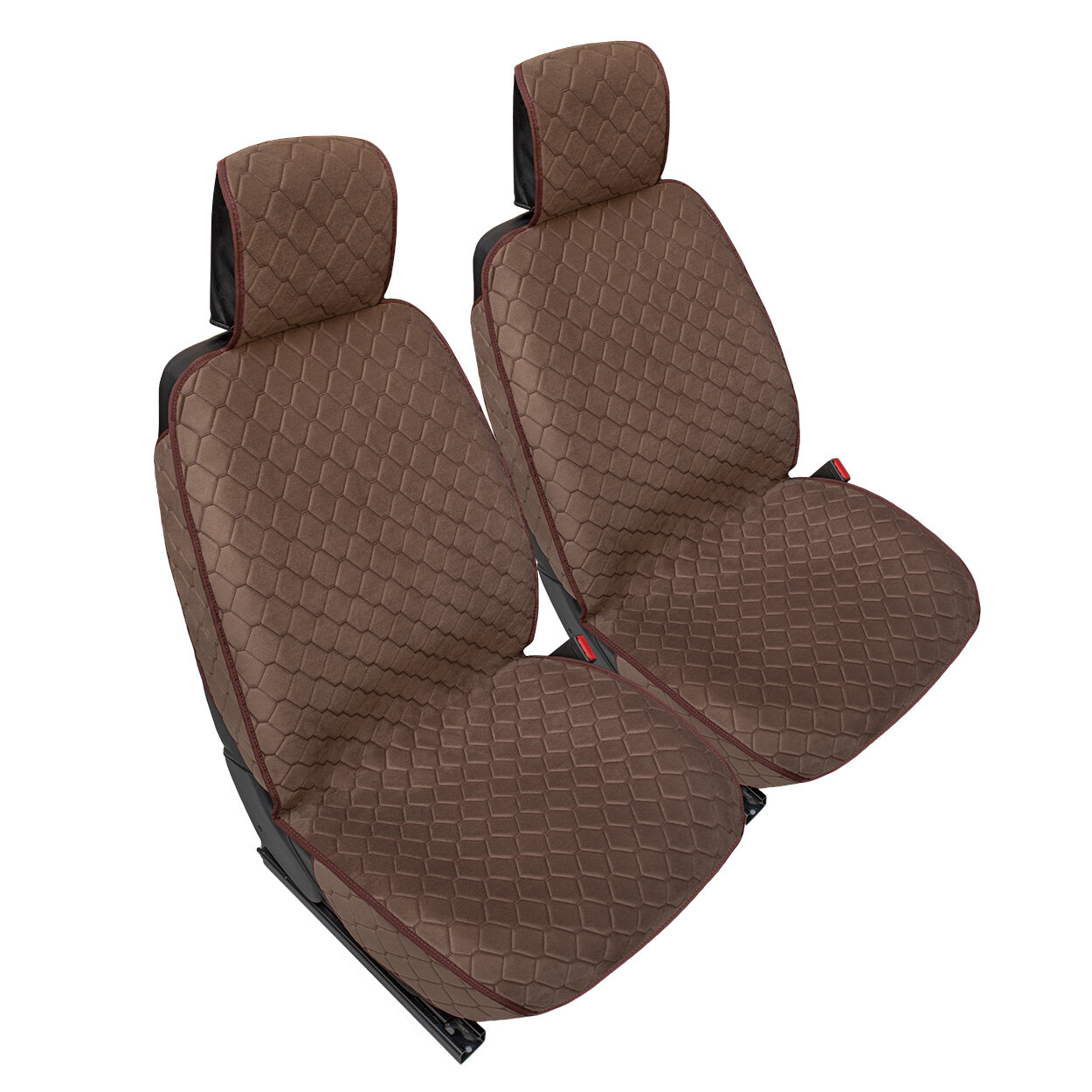 Накидка универсальная алькантара с боковой защитой (коричневый) коричневые соты (передний ряд)