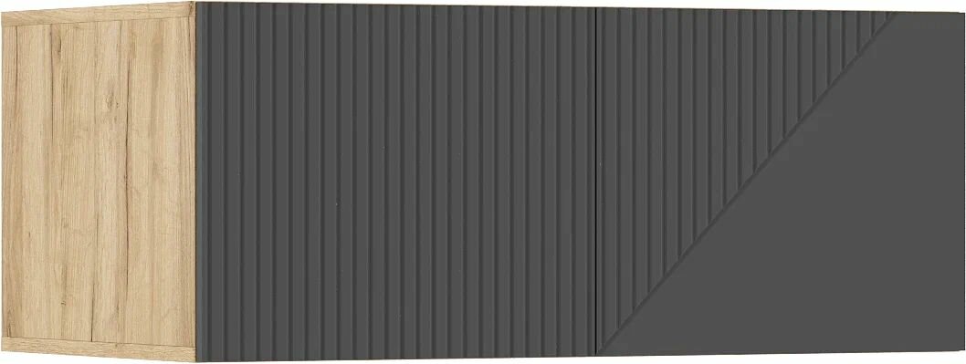 Антресоль к шкафу Ирис (900) (Браш Графит, Дуб Крафт) МИФ