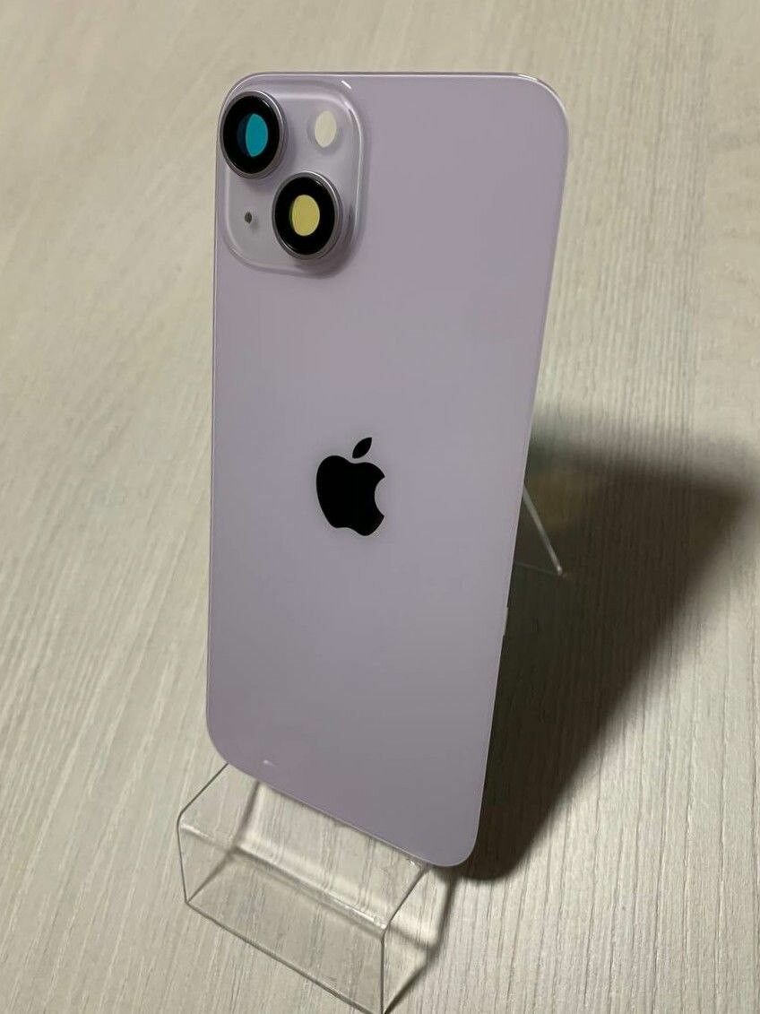 Задняя крышка iPhone 14 в сборе, с окошками камеры (Purple) фиолетовая