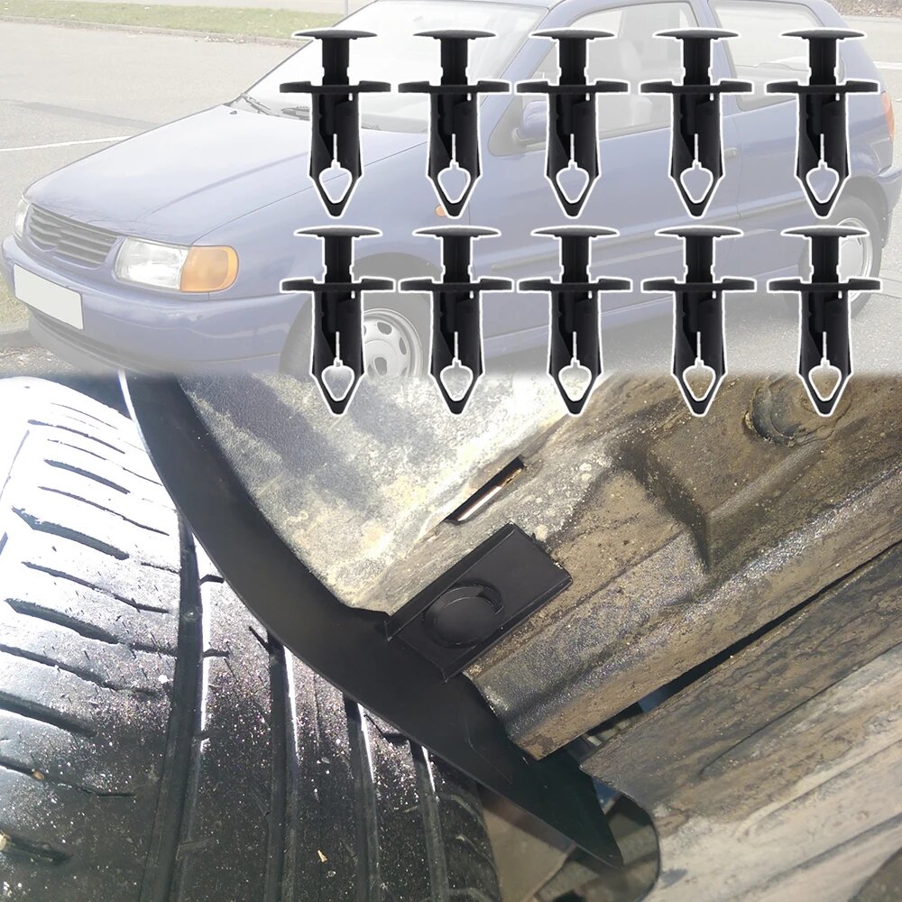 10 шт. для VW Polo Mk3 6N/6KV 1995 1996 1997 1998-2001 подложка двигателя, бампер, крыло, брызговики, крепежные щитки для ковра, зажим для толкания