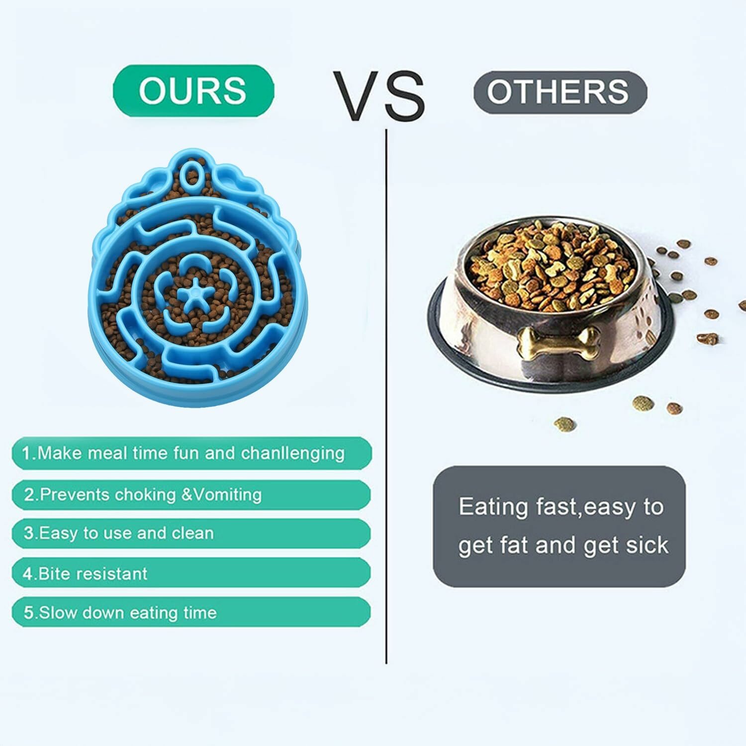 DINGXIAN для собак и кошек — Антискользящая миска-головоломка для здорового пищеварения, предотвращает жадное заглатывание пищи, сертифицированный пищевой силикон
