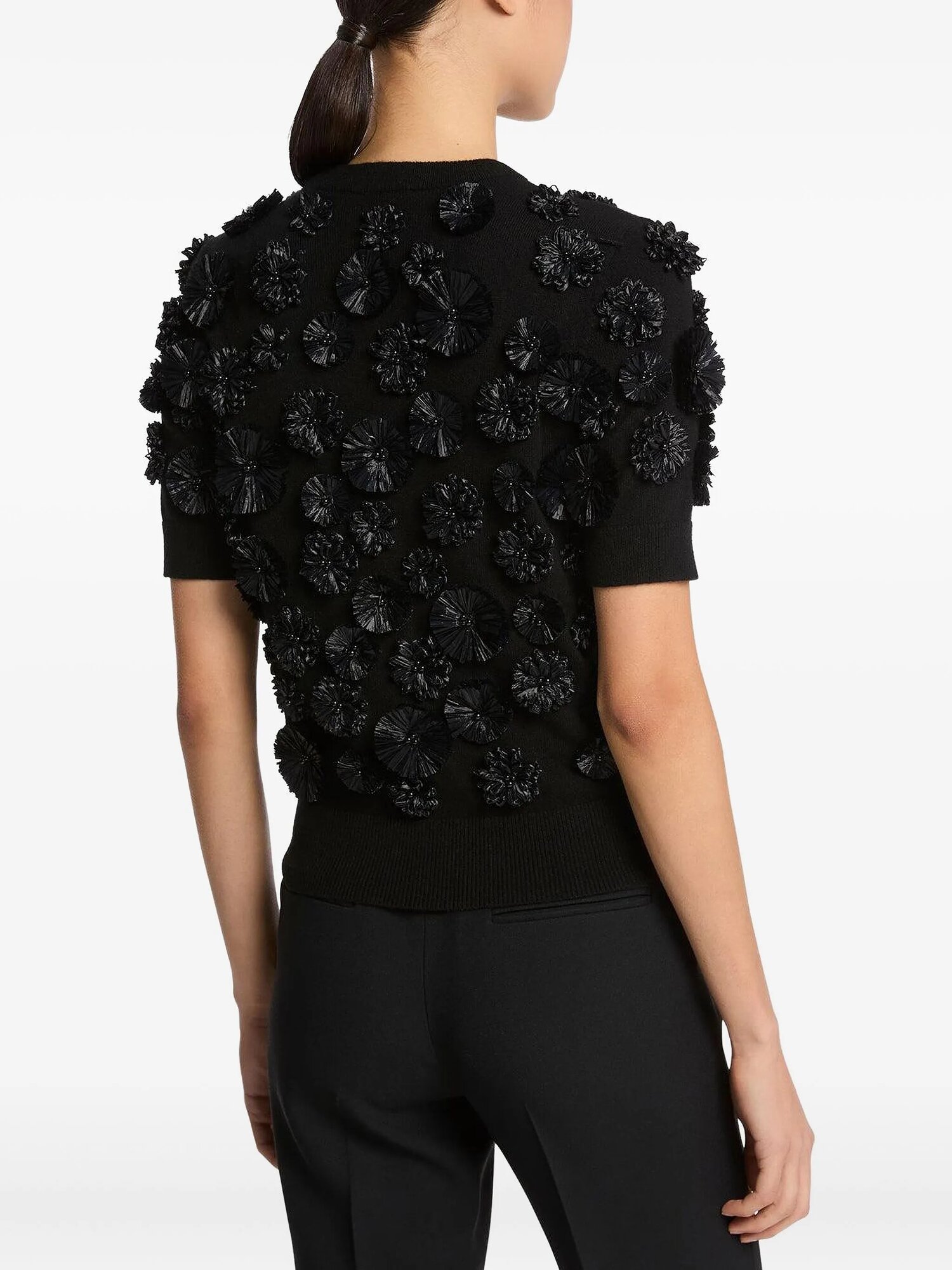 Топ Michael Kors Collection Floral-embroidered shell top, размер 46 — фото 1