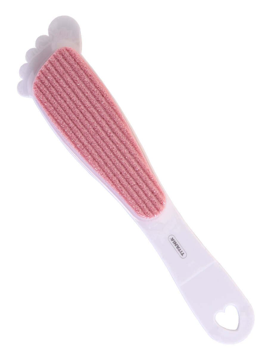 Тёрка для ног TITANIA "Ступня", с пемзой, двусторонняя, цвет розовый