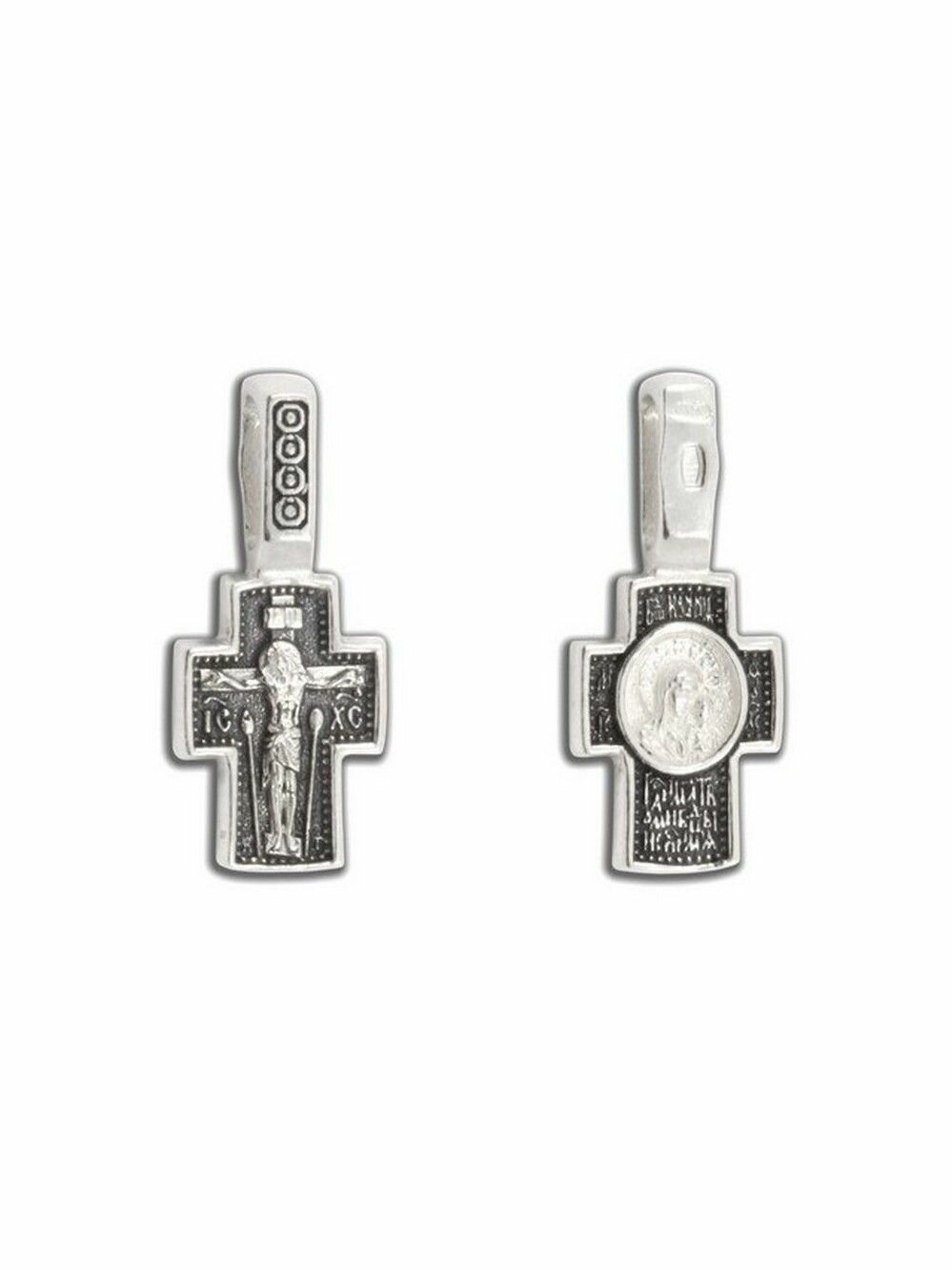 Крестик, серебро, 925 проба, чернение