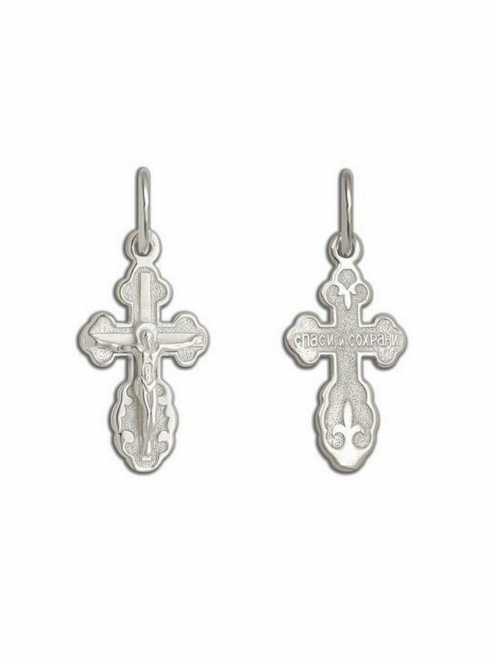 Крестик, серебро, 925 проба, родирование