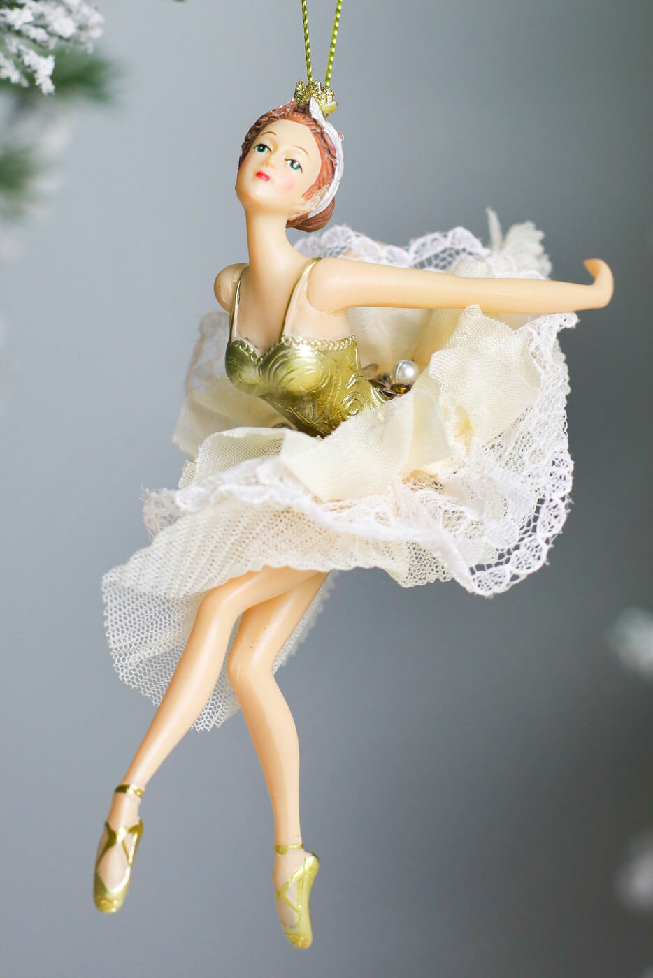 Ёлочная игрушка балерина эйвери, полистоун, текстиль, 19 см, Goodwill TR20577-3