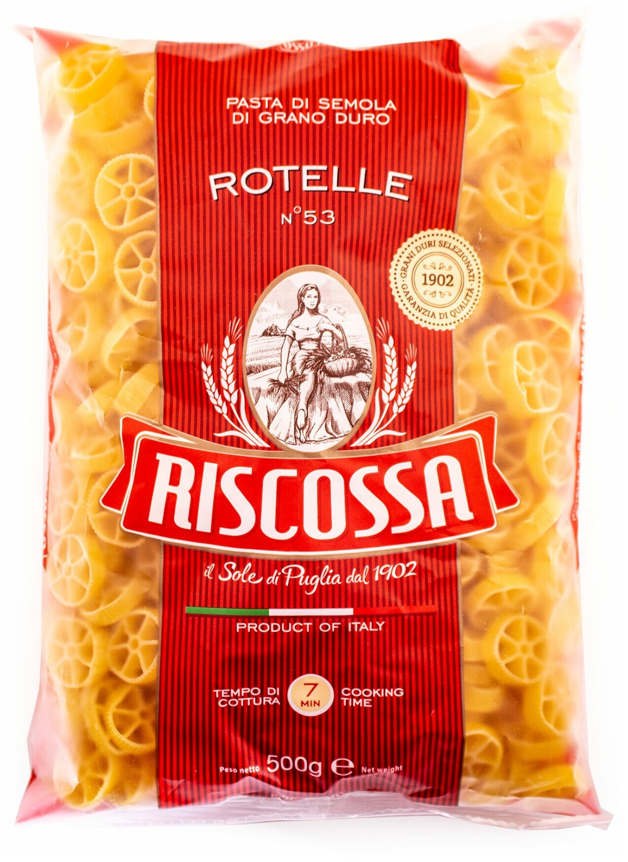 Ротелле №53, паста из твердых сортов пшеницы, RISCOSSA, 0,5 кг