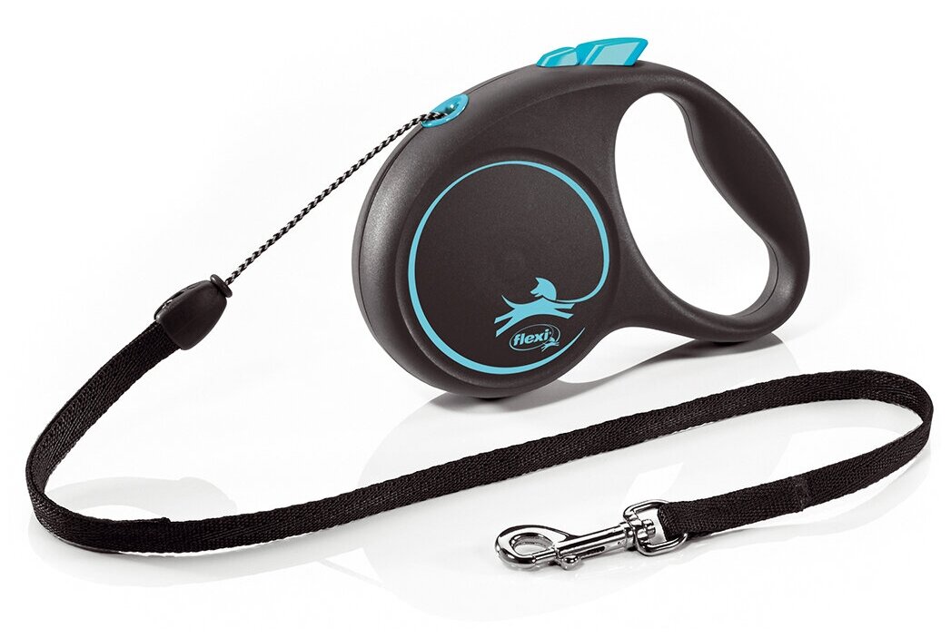 Flexi Рулетка- трос для собак до 12кг, 5м, синяя (Black Design S Cord 5m blue) 0,132 кг