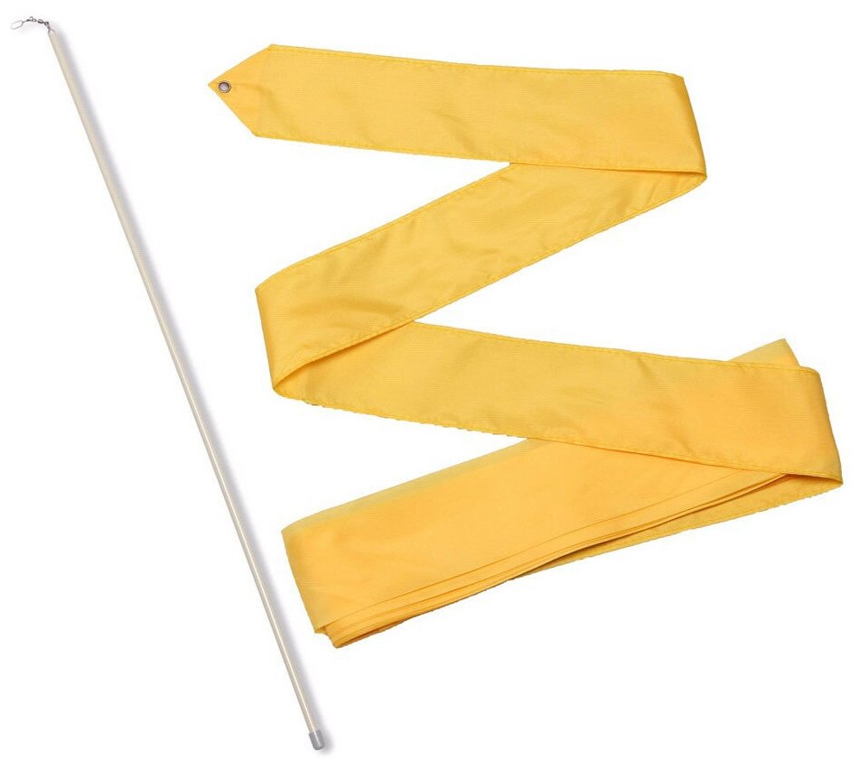 Лента гимнастическая с палочкой 50см, СЕ4-Y, длина 4м, желтый