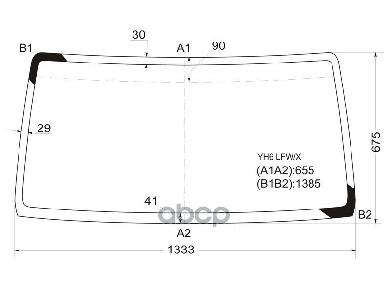 Стекло лобовое Suzuki Carry Truck 99-13 / Every 99-05 XYG арт. YH6 LFW/X