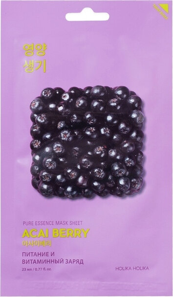 Витаминизирующая маска Pure Essence Mask Sheet Acai Berry, ягоды асаи Holika Holika, 1 шт/упк