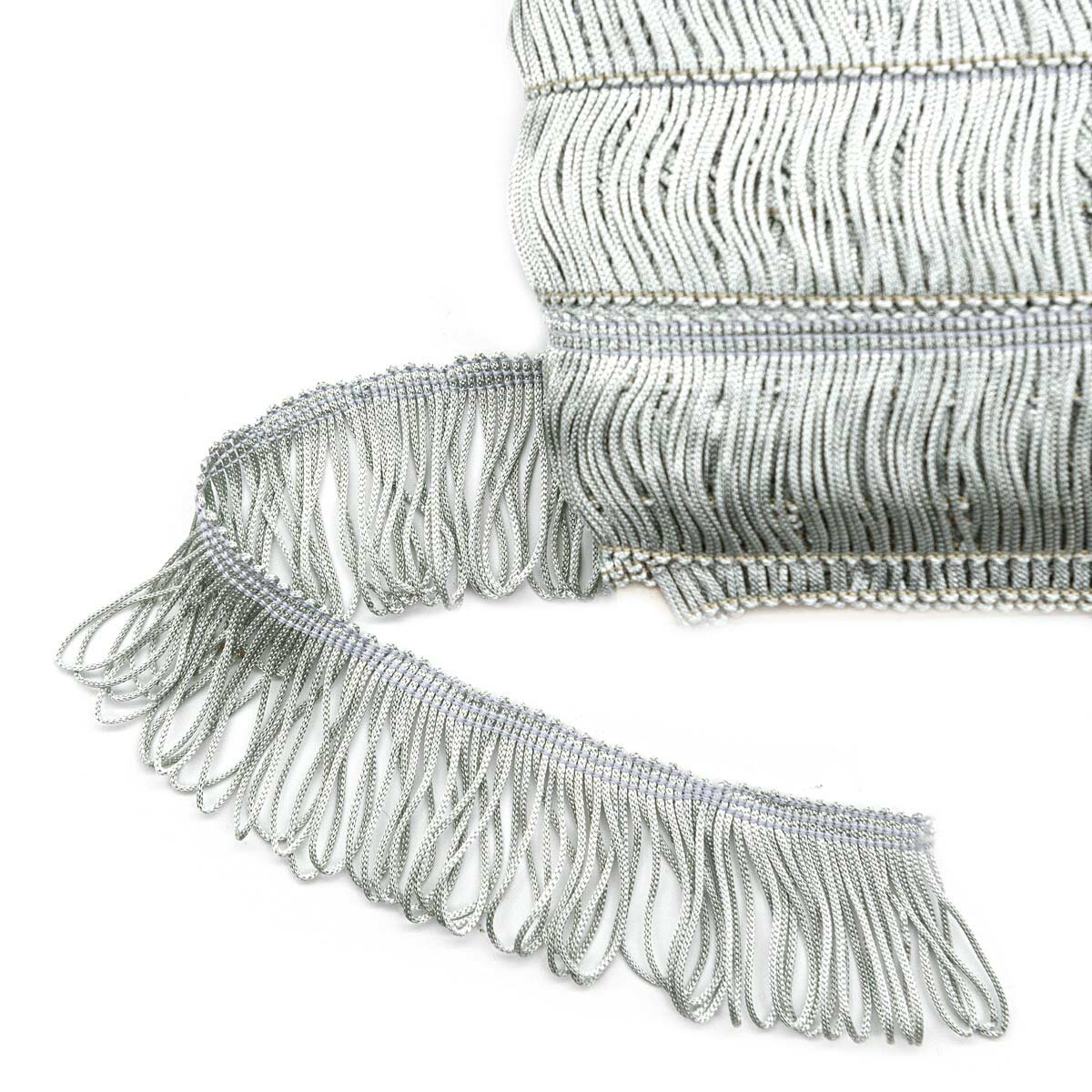 Бахрома для штор, текстиля, шитья, 3,5 см*25 м, стальная, Айрис