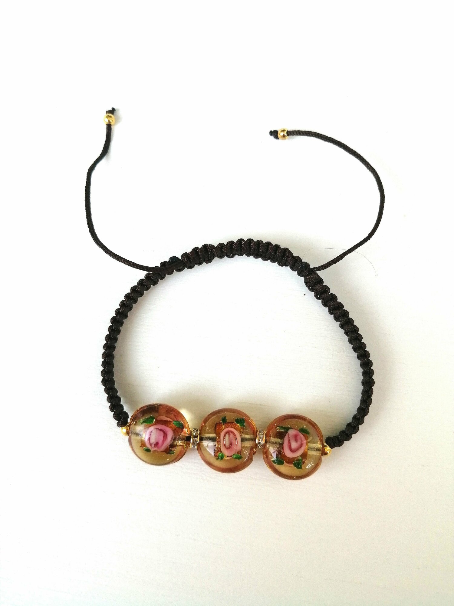 Плетеный браслет, стекло