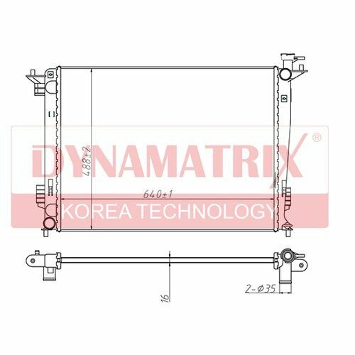 Основной радиатор (двигателя) Dynamatrix-Korea DR67515 для Hyundai ix35; Kia Sportage