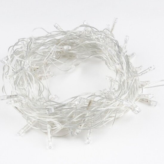 Светодиодная гирлянда Uniel ULD-S2500-225-STK MULTI IP20, 25м. Соединяемая. 225 светодиодов. Разноцветный свет. Провод прозрачный, UL-00010892