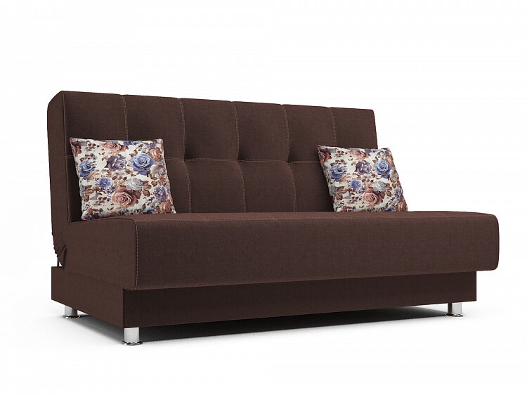 Прямой диван Мариэлла коричневый, книжка, 185х95х90 см, с ящиком для белья