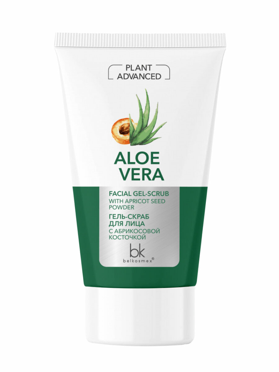 Belkosmex Гель-скраб для лица с абрикосовой косточкой Plant Advanced Aloe Vera 120г