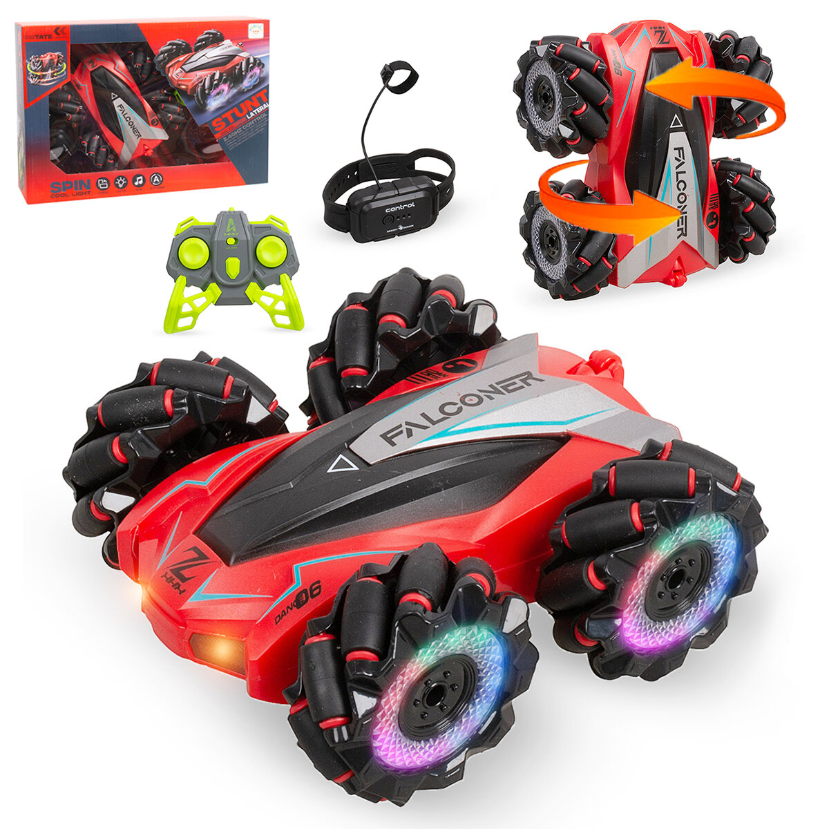 Машина трюковая на радиоуправлении TONG DE 1365A, для детей, пластик