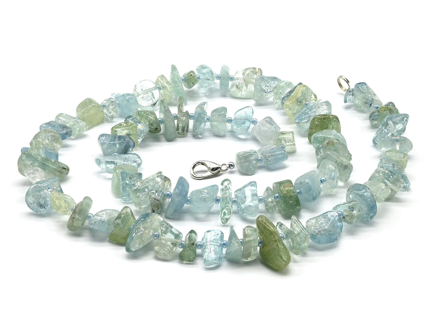 Бусы, аквамарин