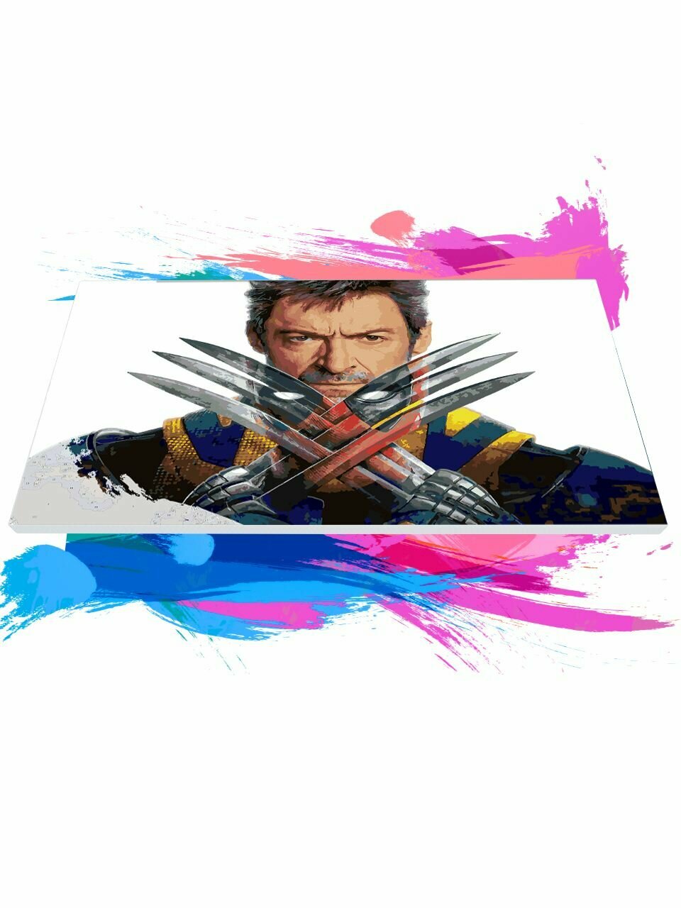 Картина по номерам на холсте Росомаха и отражение Дедпула, 40 х 60 см