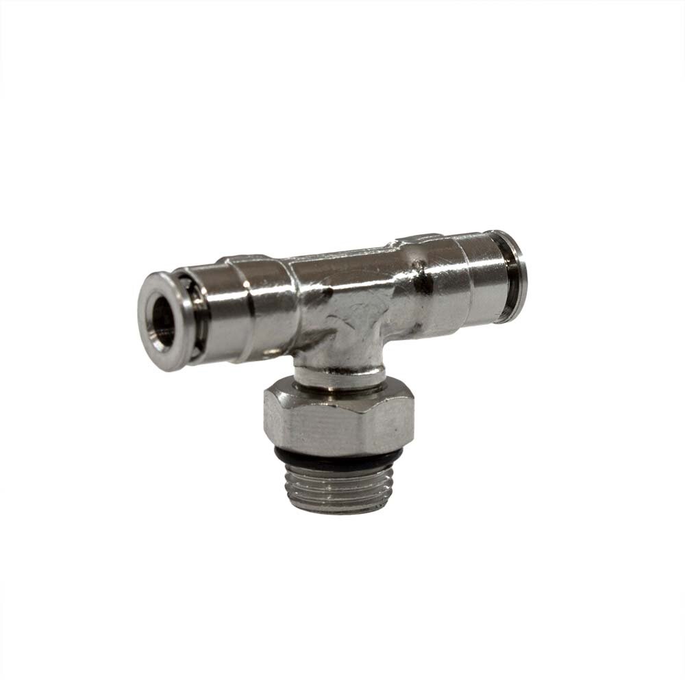 Пневмофитинг цанговый T-образный Cn-T1/8M-4 для полиуретановых и рильсановых трубок, Арт. 5659