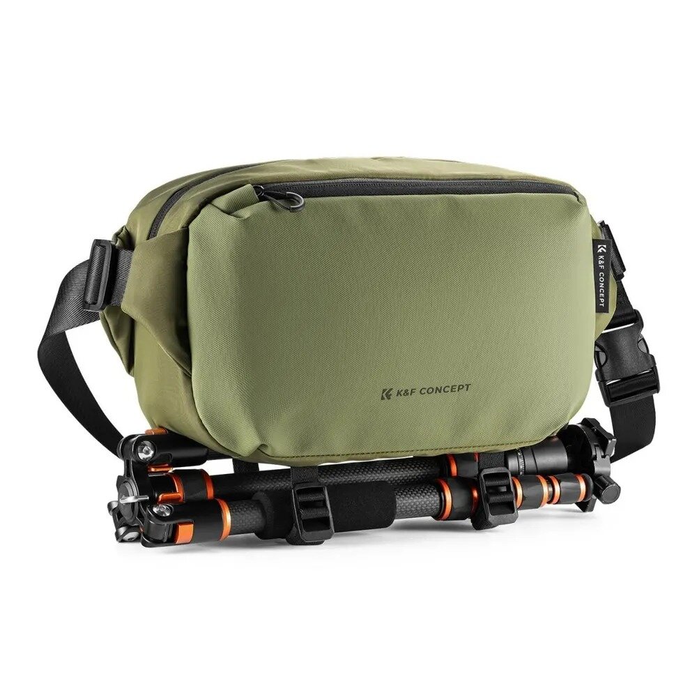 Cумка-слинг для фотоаппарата через плечо K&F Concept Alpha Sling Bag 10L, зеленая