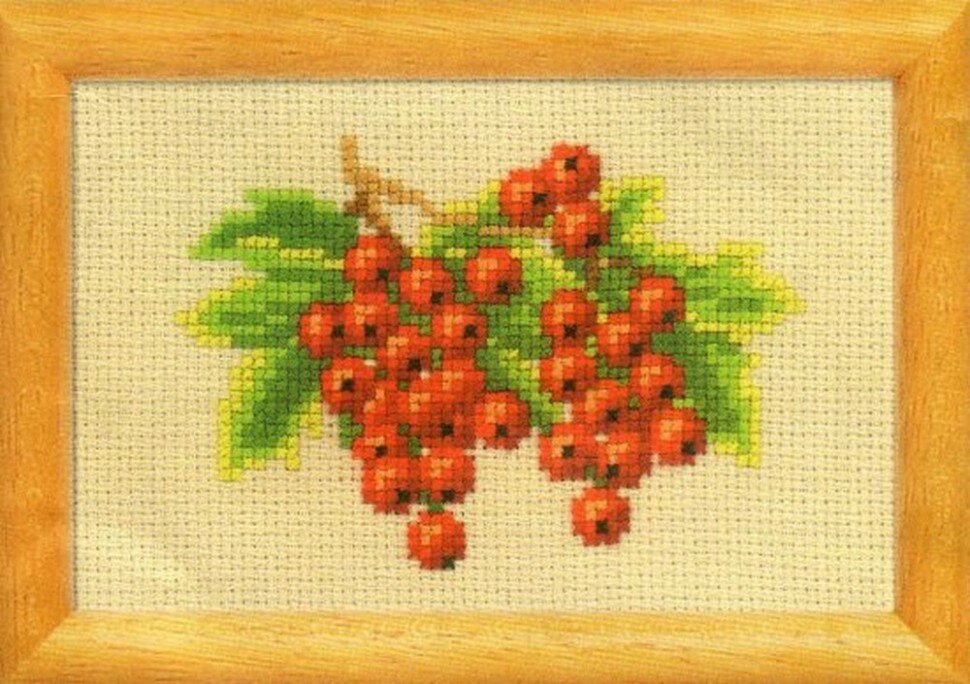 Набор для вышивания Vervaco #2002/46639 Красная смородина, Счетный крест, 8 x 12 см