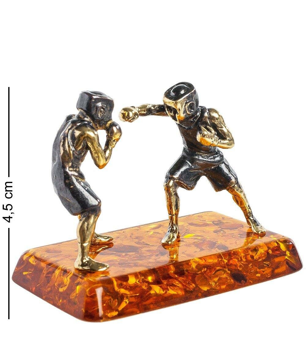 Фигурка Боксеры (латунь, янтарь) A2088192 Народные промыслы бронзовый