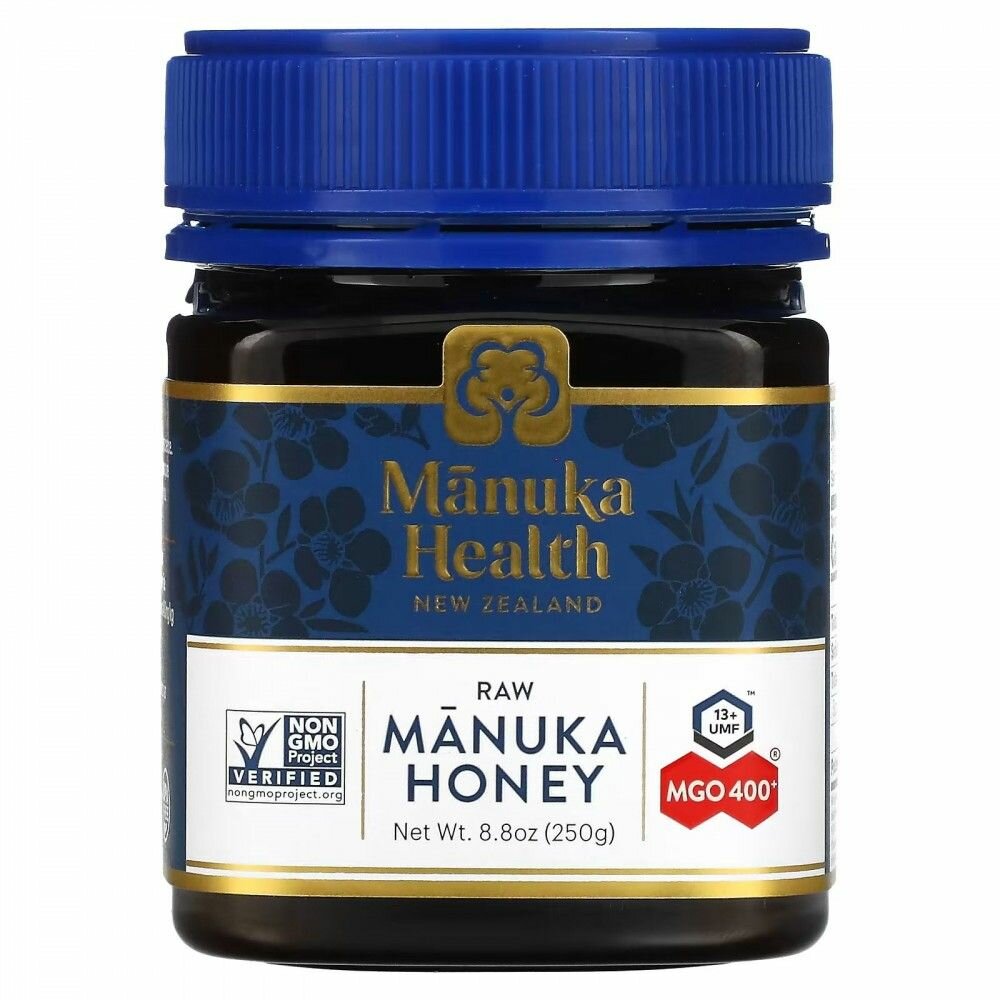 Manuka Health, Мед манука, необработанный, UMF 13+, MGO 400+, 250 г