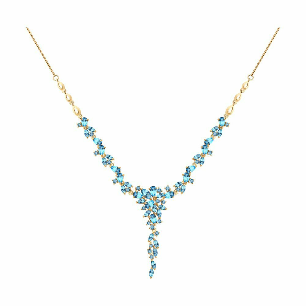 Колье, красное золото, 585 проба, топаз