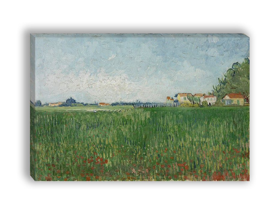 "Поле с маками близ Арля", Ван Гог, Винсент, картина (репродукция) (80х54 см / на подрамнике)