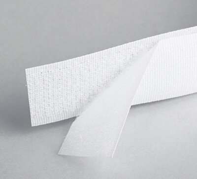 Лента-липучка белая, лента контактная (ширина 2,5 см) 2,5 метров