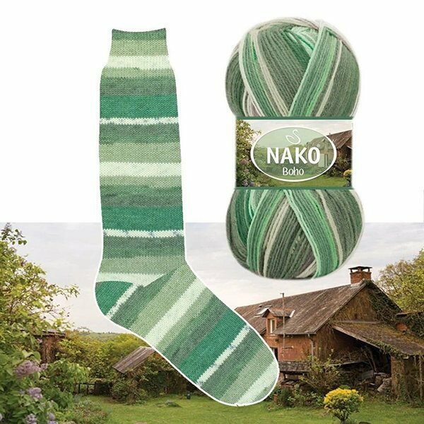 Пряжа Nako BOHO 81815 принт (5 мотков)