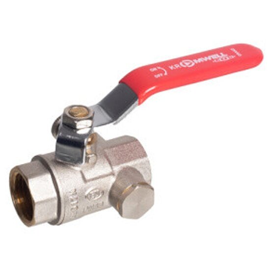 Кран шаровой Kromwell 3/4", ВР-ВР, с дренажем (ручка-рычаг) KW.284.05