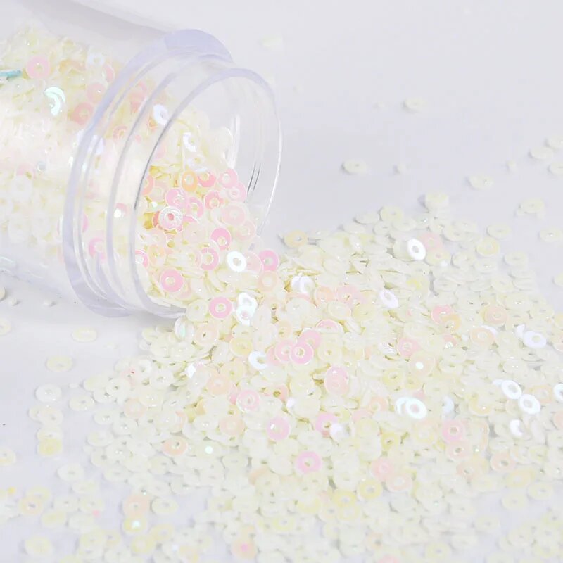 ПВХ блестки Flatcup 2 мм Белый, AB Milk