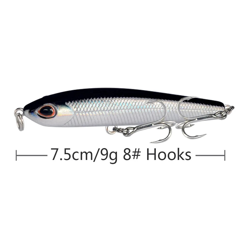 Воблер Topwater Pencil 75мм, 9г, Белый, 02