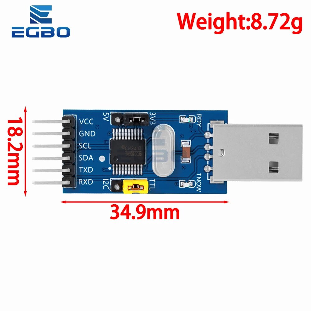 10шт Модуль CH341T USB-TTL 2 в 1 — фото 1