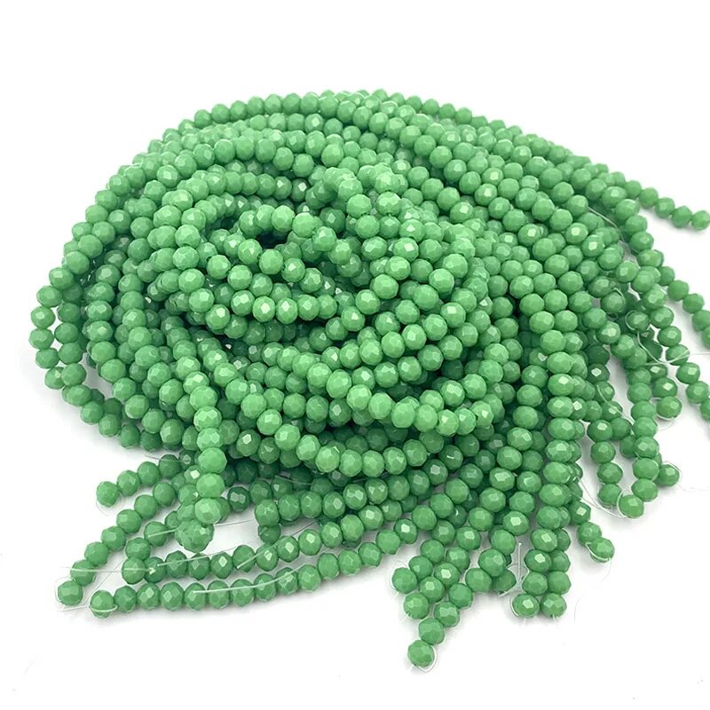Зеленые стеклянные бусины 2 3 4 6 8 мм для бижутерии Изумрудный, 6mm(about 90 pcs), green 173